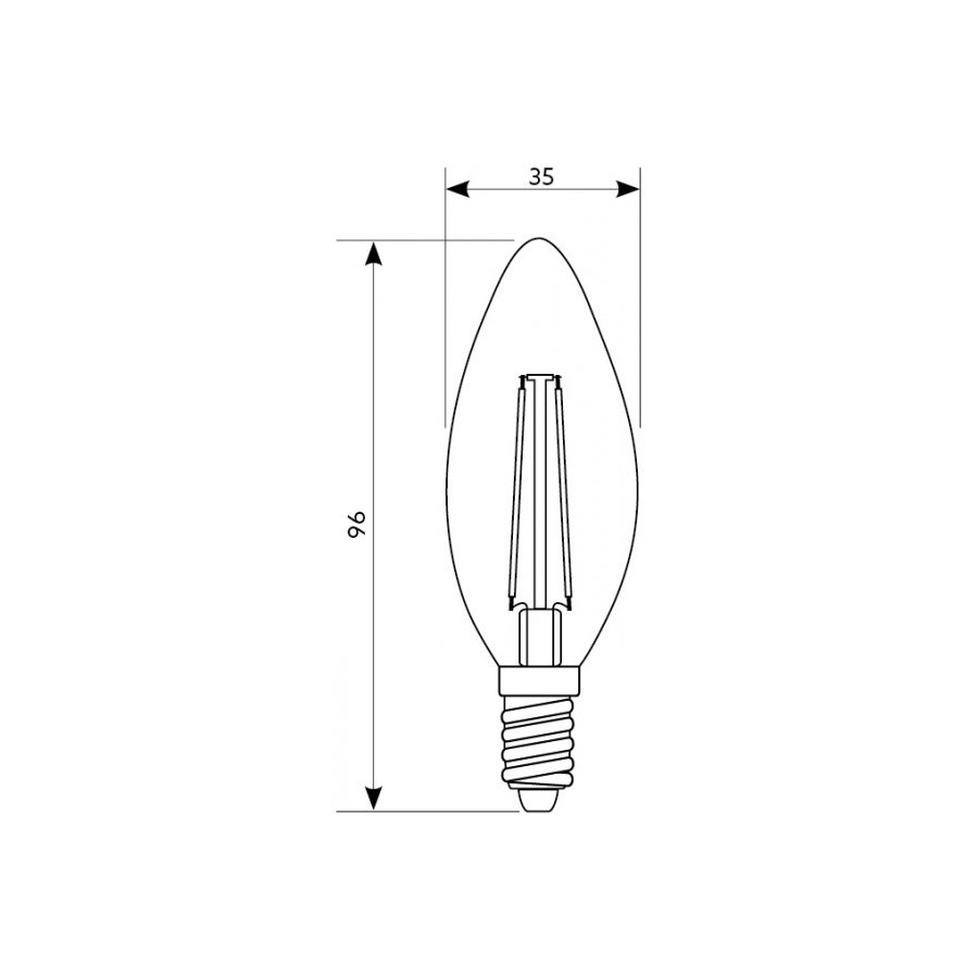 Żarówka Led E14 4w Świeczka Barwa Ciepłobiała Edison Filament
